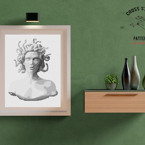Medusa Gorgon Cross Stitch Pattern Antiquity Statue Embroidery Mythical ...