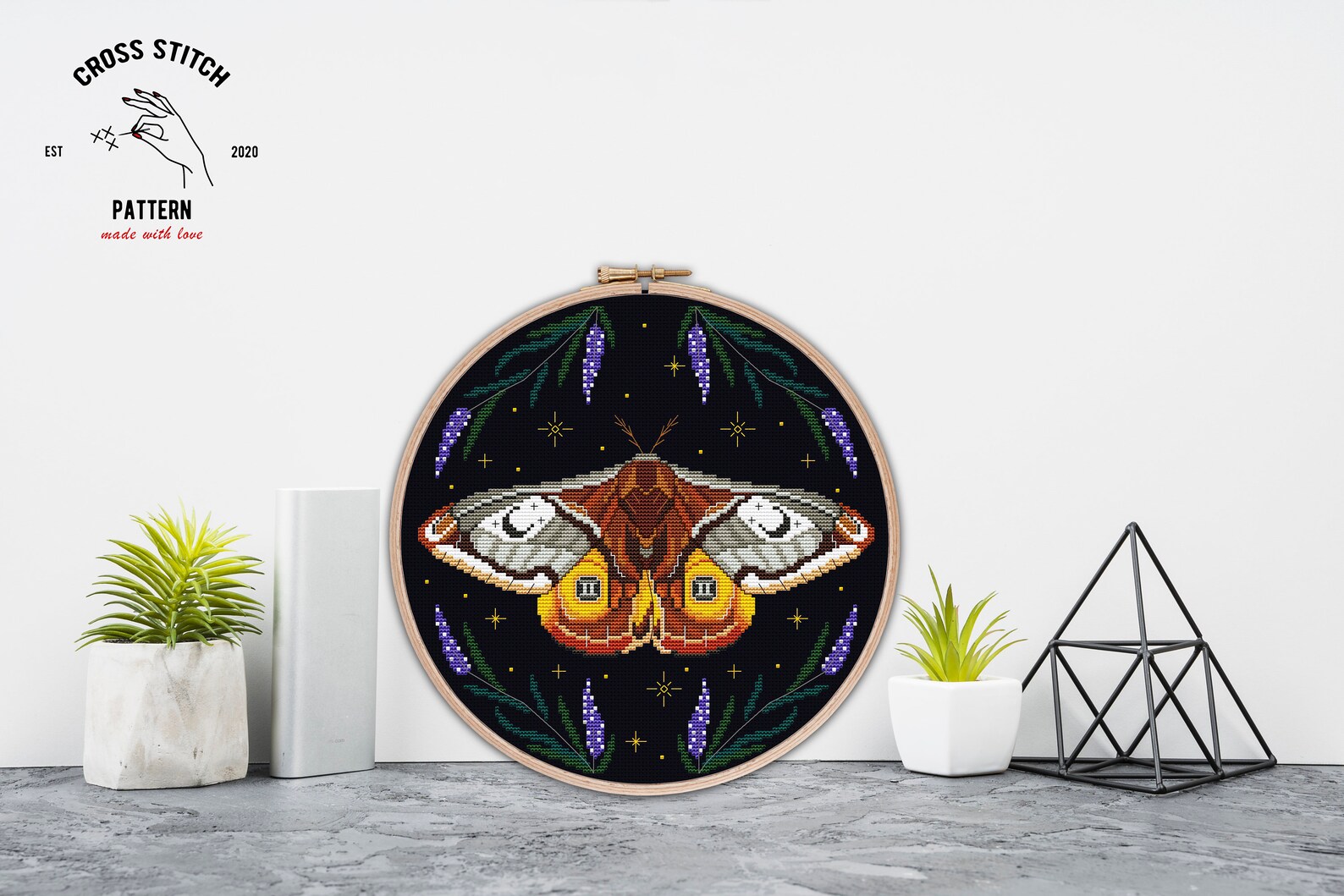 Moth Cross Stitch Pattern Insect Cross Stitch Witchy Cross | Etsy