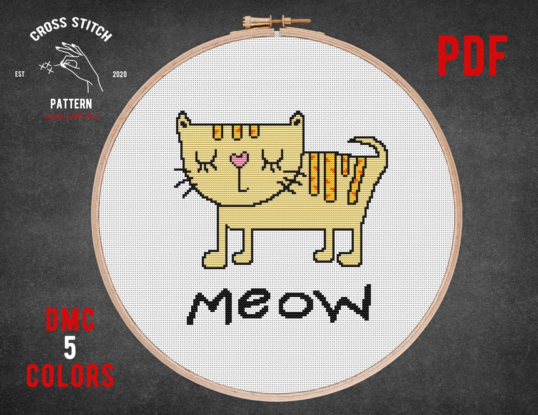 Funny Cat Cross Stitch Pattern With Quote, Funny & Easy Cross Stitch ...
