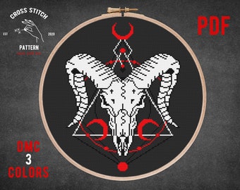 Possum Cross Stitch Pattern Occult Embroidery Modern Gothic - Etsy