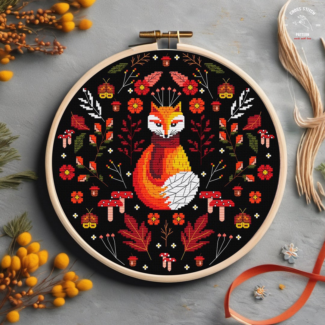 Fox Cross Stitch Pattern Scandinavian Cross Stitch Folk Cross Stitch ...
