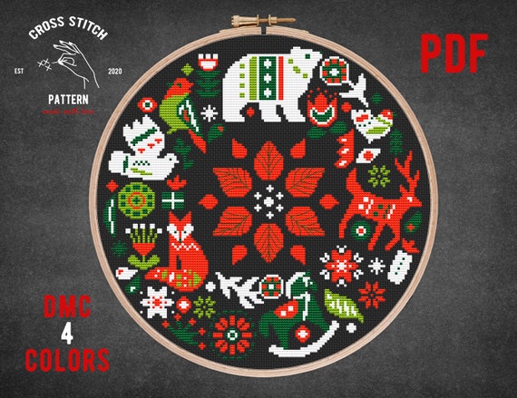 Scandinavian Cross Stitch Pattern Nordic Cross Stitch Folk - Etsy