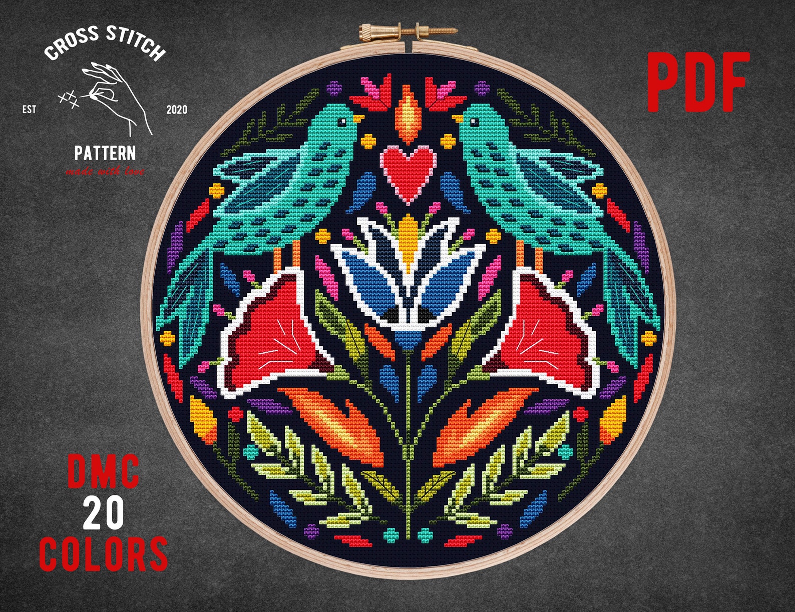 Folk Cross Stitch Pattern Scandinavian Ornament Cross Stitch - Etsy