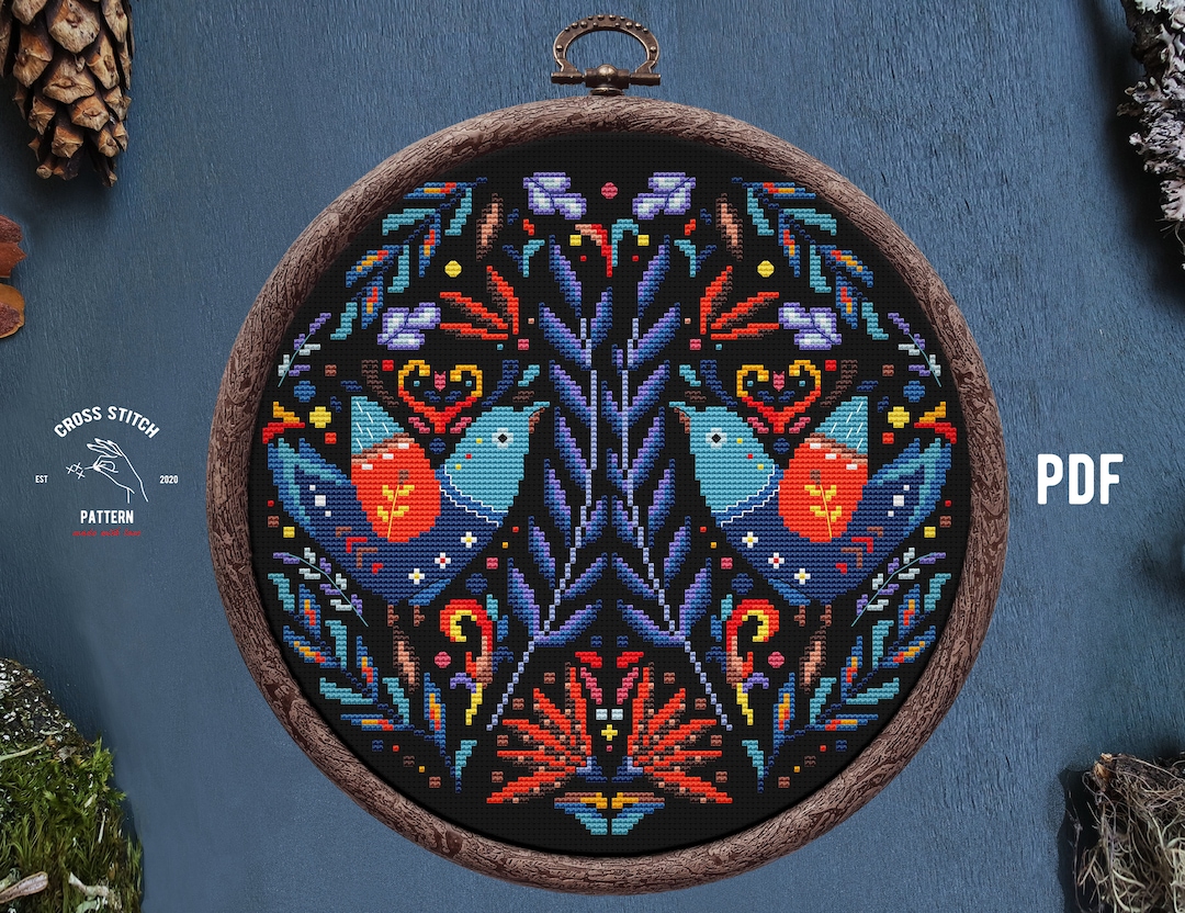 Folk Cross Stitch Pattern Scandinavian Cross Stitch Nordic Embroidery ...