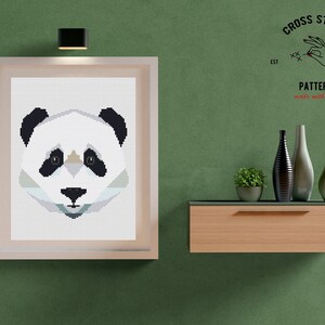 Panda Cross Stitch Pattern, Geometric Animal Cross Stitch, Woodland ...