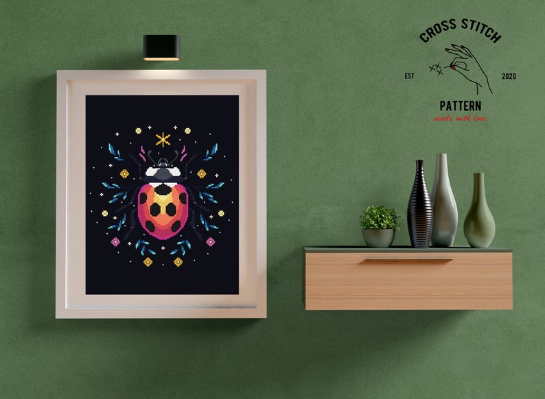 Lady Bug Cross Stitch Pattern Modern Cross Stitch Insect | Etsy