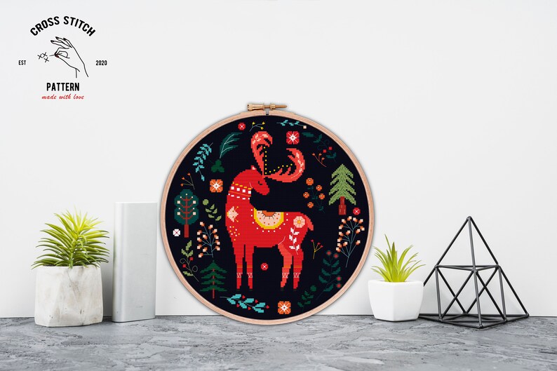Folk Cross Stitch Pattern Scandinavian Cross Stitch Nordic - Etsy