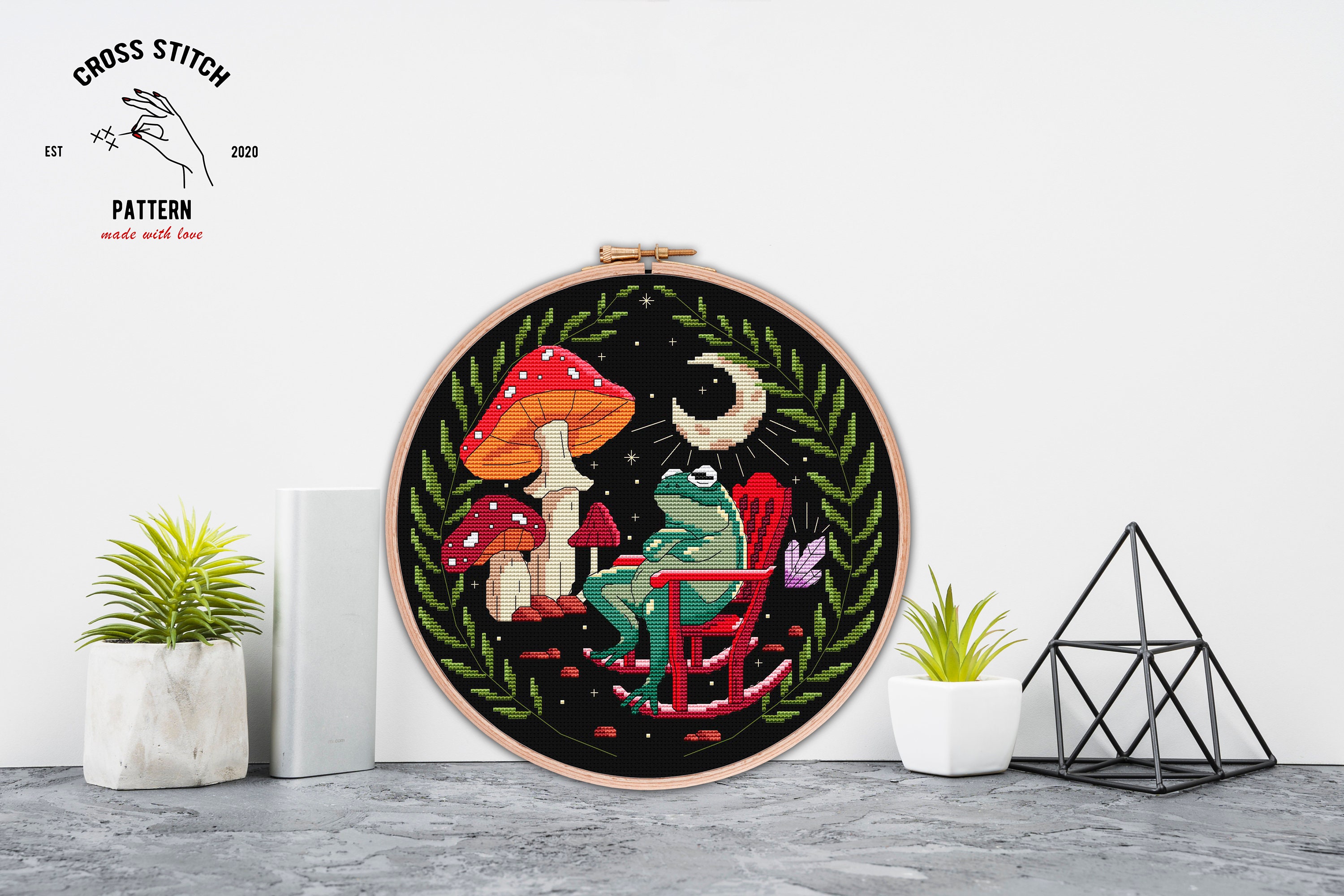 Frog Cross Stitch Pattern Mushroom Cross Stitch Toad Cross - Etsy Canada