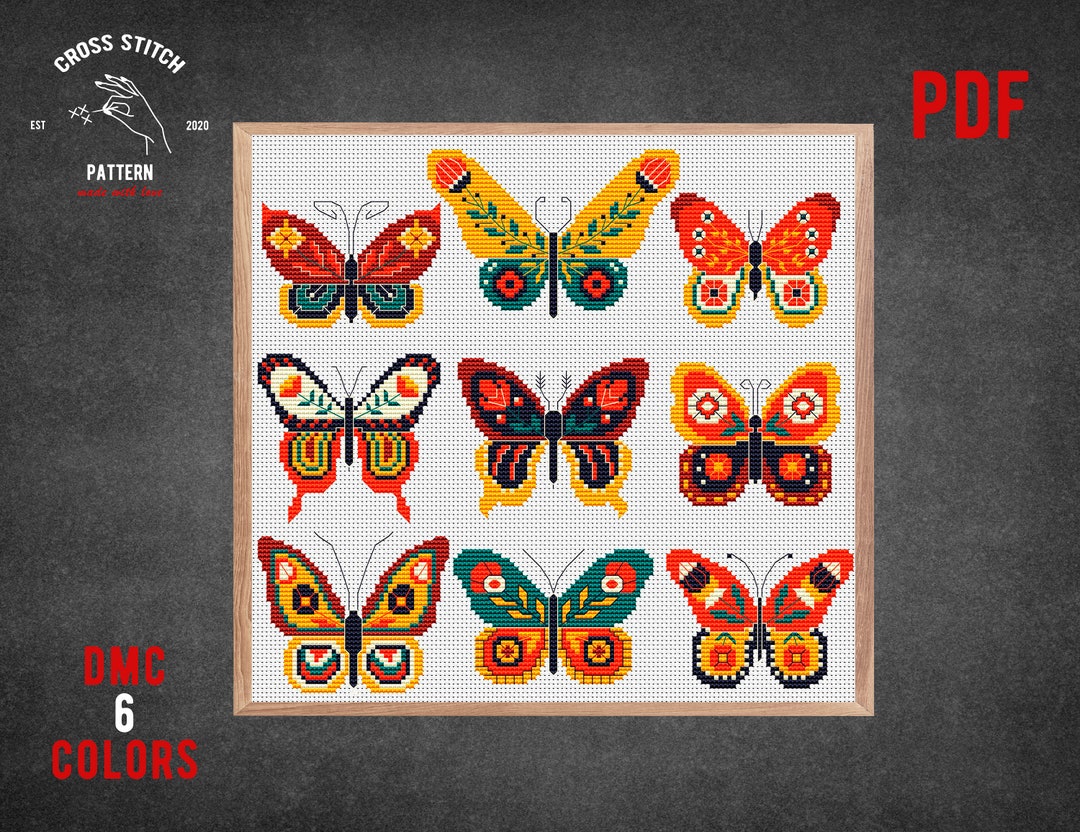 Moth Cross Stitch Pattern Insect Cross Stitch Witchy Cross Stitch ...