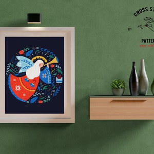 Folk Angel Cross Stitch Scandinavian Cross Stitch Pattern Advent ...