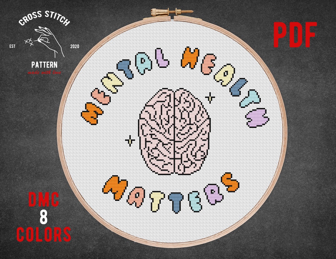 Mental Health Matters Cross Stitch Pattern Human Anatomy Cross - Etsy