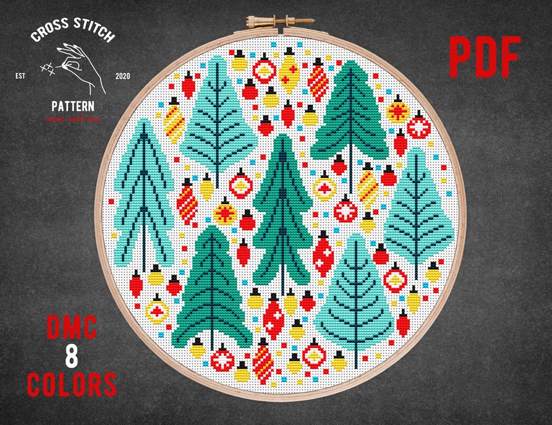 Scandinavian Christmas Tree Ornament Cross Stitch Pattern Christmas ...