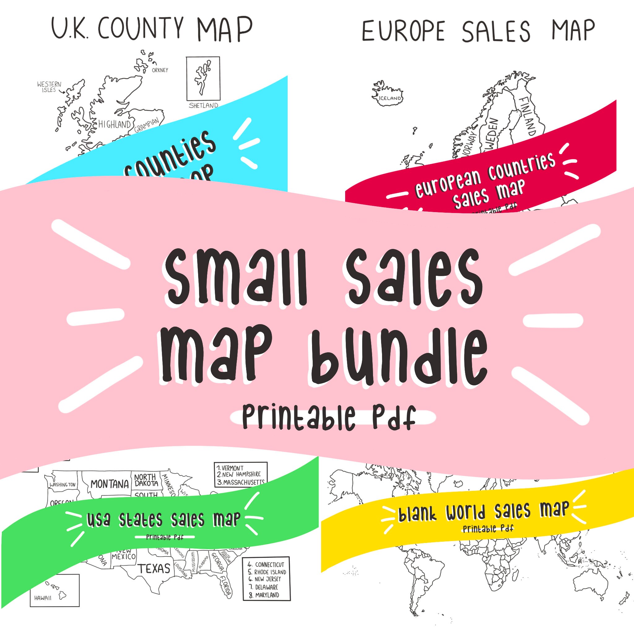 SALES MAP BUNDLE Printable Instant Download Bundle - Etsy
