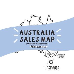 AUSTRALIA SALES MAP Hand Illustrated Map Labelled Map Small Business ...