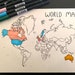 WORLD SALES MAP Hand Illustrated Map Labelled Map Instant Download ...