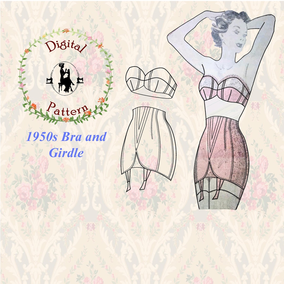Vintage 1950s Girdle and Bra Sewing Pattern | Vintage Shapewear Sewing ...
