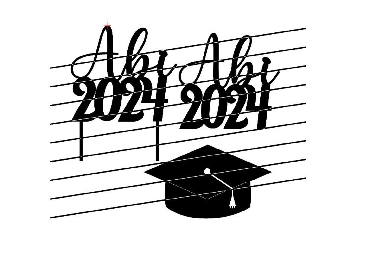 Abi Hut, Abi Schriftzug, Abi Tortentopper, Cake topper dxf, Abi 2024 ...