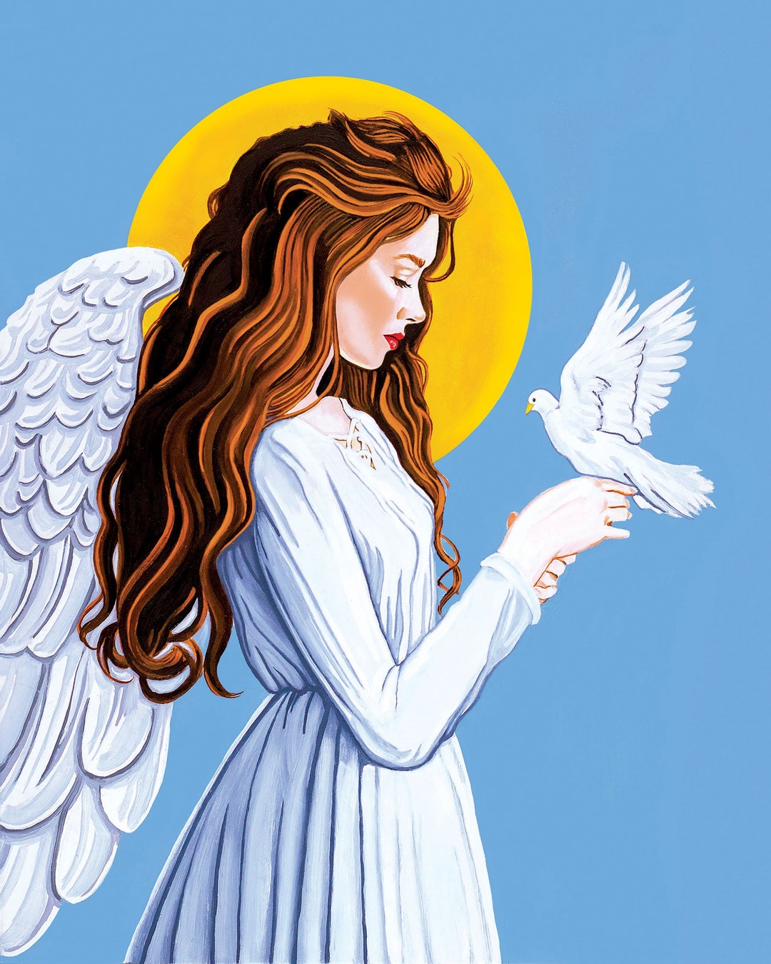 Angel Releasing Dove of Peace, the Incarnation Bringing Peace ...