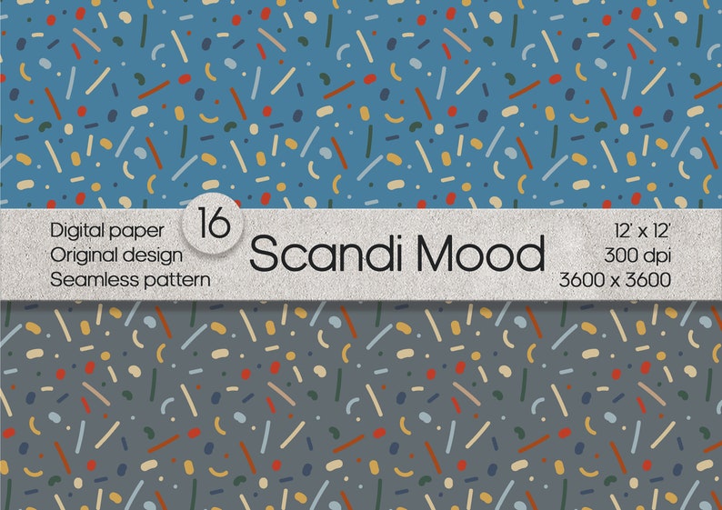 Scandinavian Mood Digital Papers Scrapbook Paper Set | Etsy
