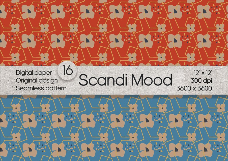 Scandinavian Mood Digital Papers Scrapbook Paper Set | Etsy
