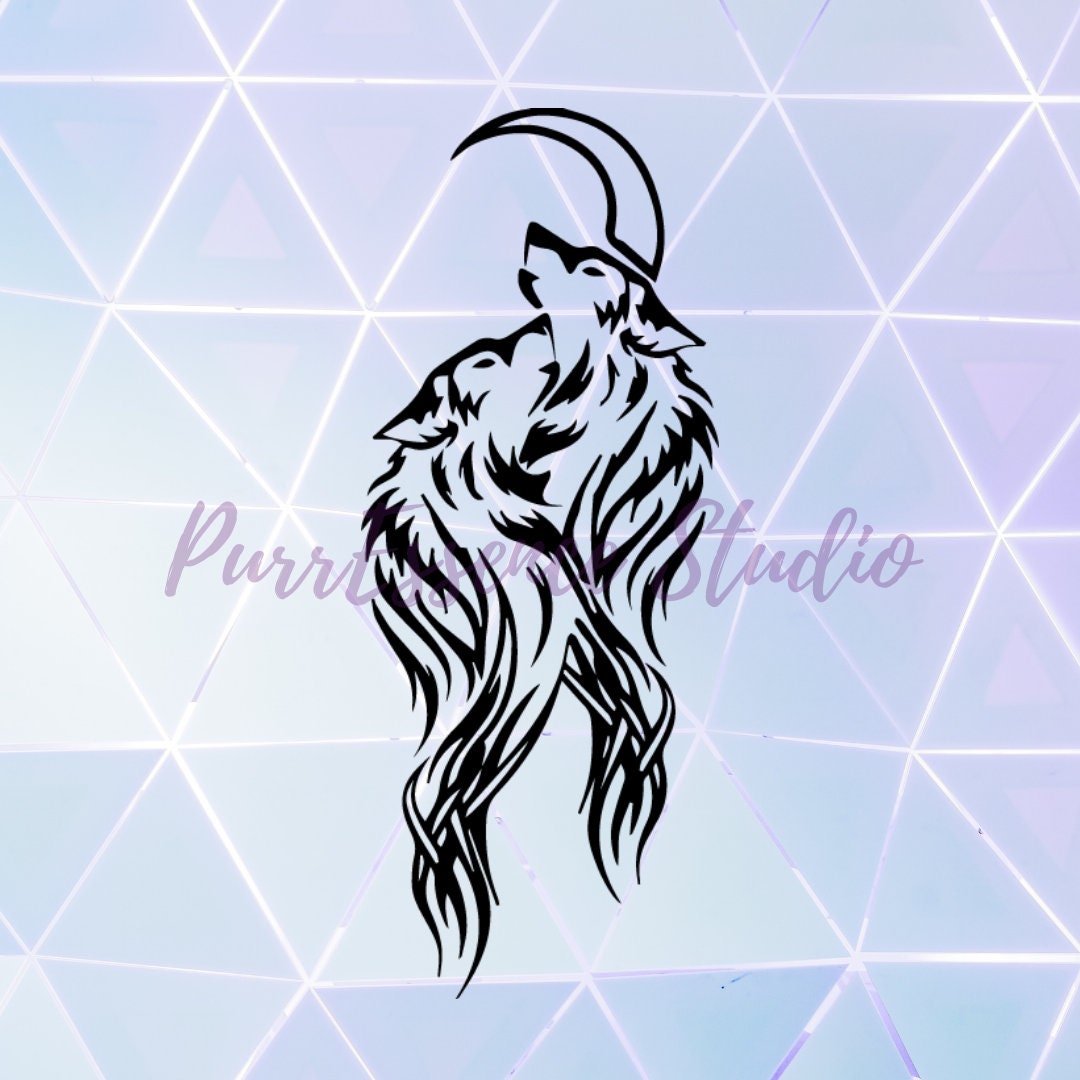 Two Wolves Svgpngjpgaipdf Vector Cutting File for Cricut - Etsy