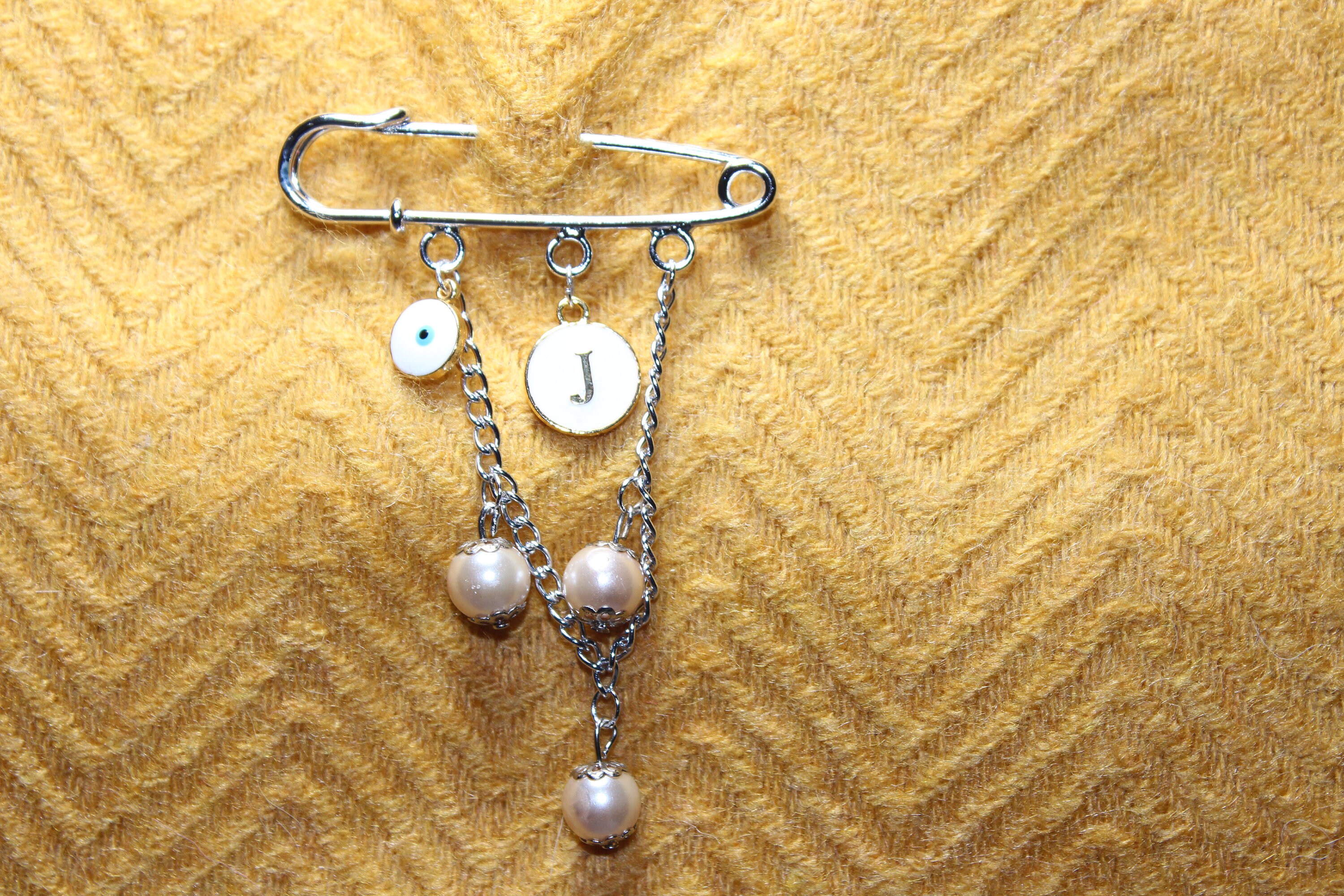 Personalized Evil Eye Safety Pin, Evil Eye Brooch Jewelry, Evil Eye ...