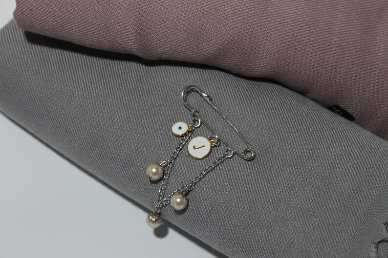 Personalized Evil Eye Safety Pin, Evil Eye Brooch Jewelry, Evil Eye ...