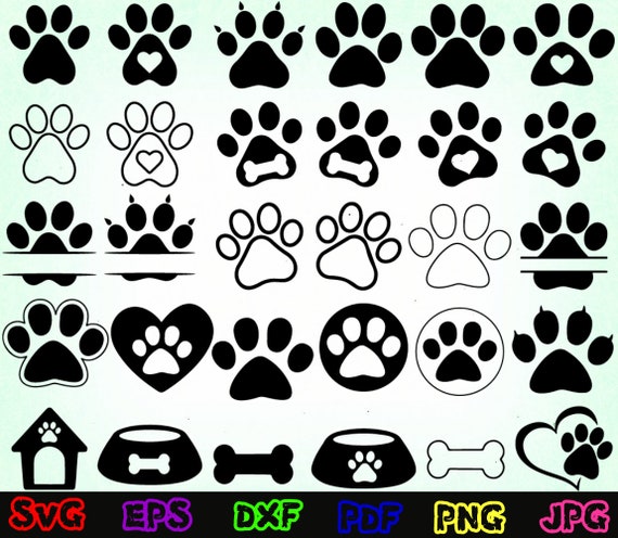Dog Paw Svg Paw Svg Dog Paw Cut File Dog Paw Silhouette | Etsy UK