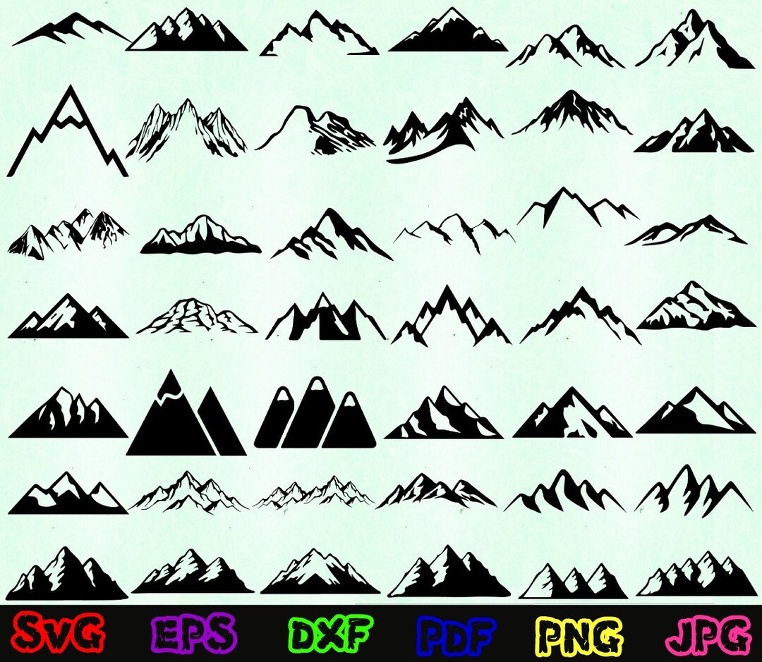 Mountain Svg - Nature Svg - Mountain Silhouette - Mountain Cut Files ...