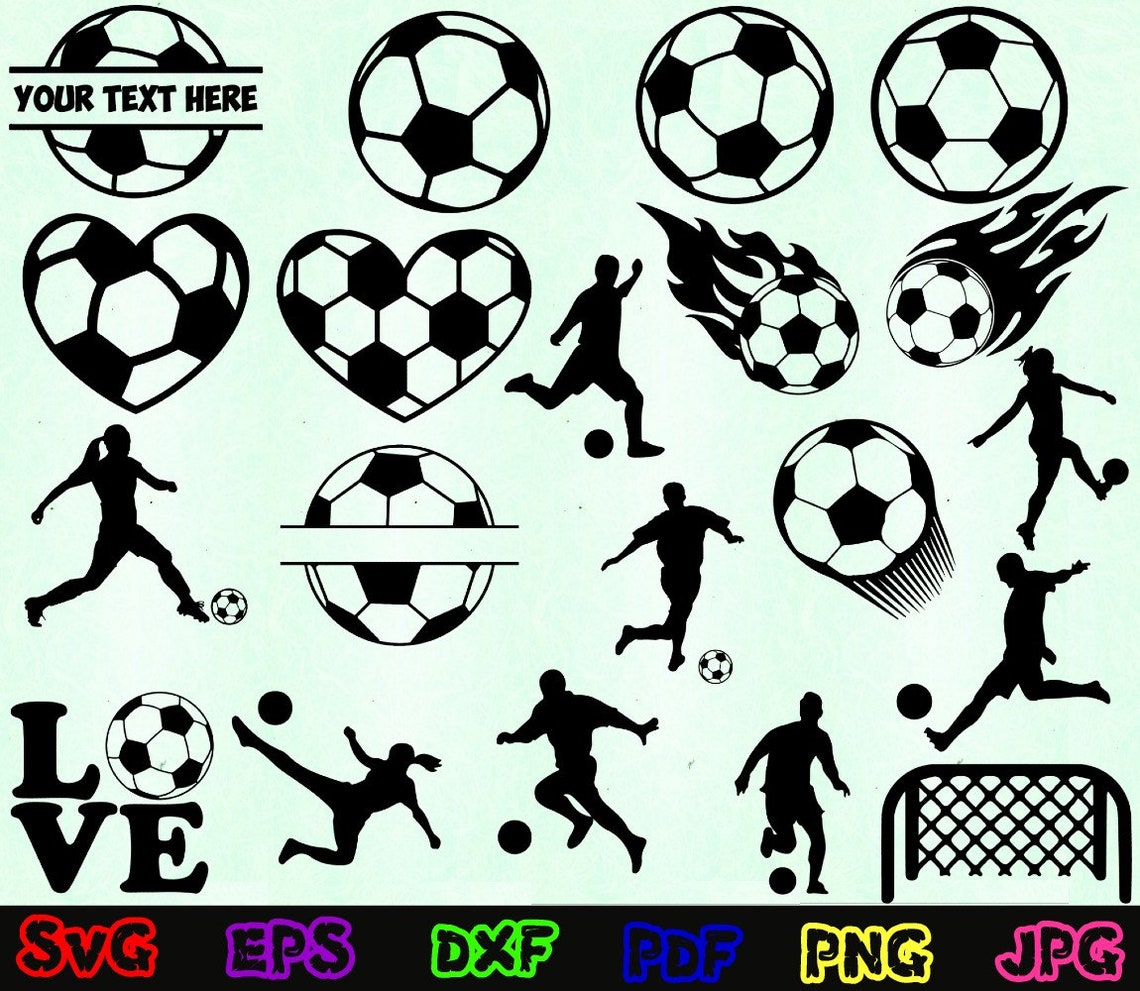 Soccer Svg - Soccer Silhouette - Soccer Cut Files - Soccer Svg Bundle ...