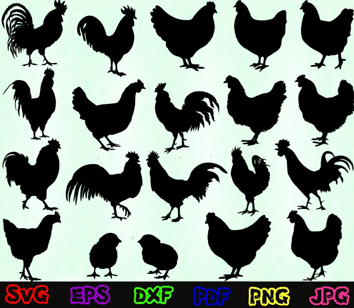 Wall Décor Home Décor Prints Farm Animal svg Hen clipart Hen svg Farm ...