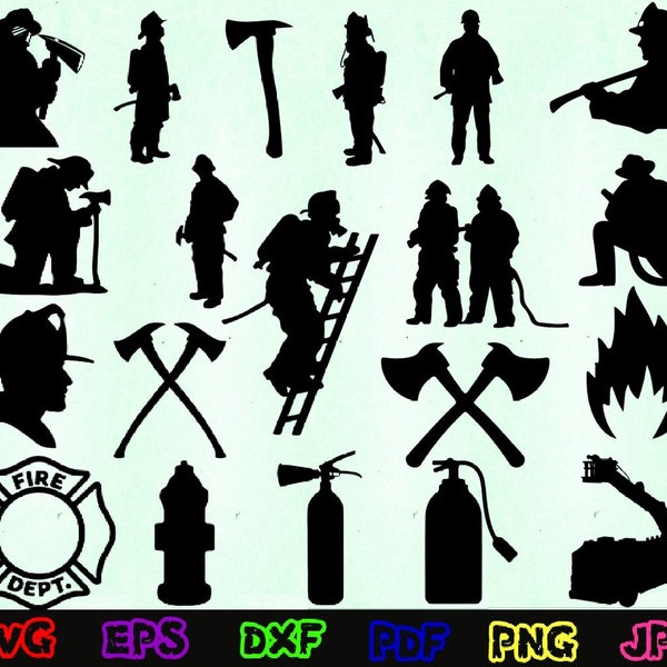 Firefighter Svg - Etsy