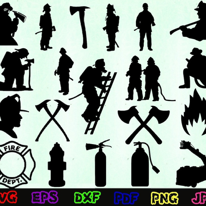 Firefighter Svg - Etsy