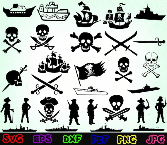 30 Pirate Svg Pirate Silhouette Pirate Cut File Pirate - Etsy