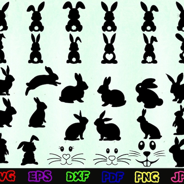 Rabbit Svg - Etsy