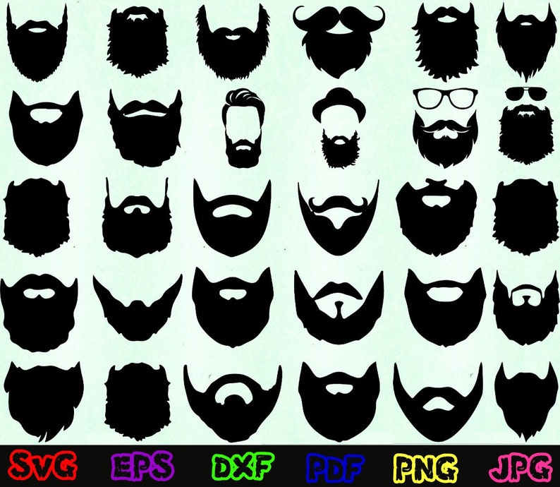 Beard Svg Beard Silhouette Beard Cut Files Beard Svg - Etsy