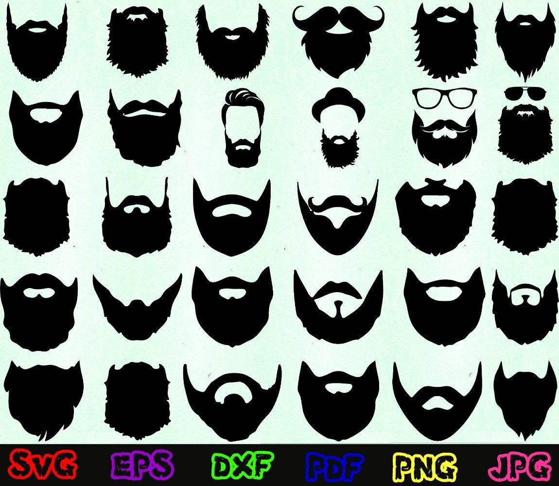 Beard Svg Beard Silhouette Beard Cut Files Beard Svg - Etsy Canada