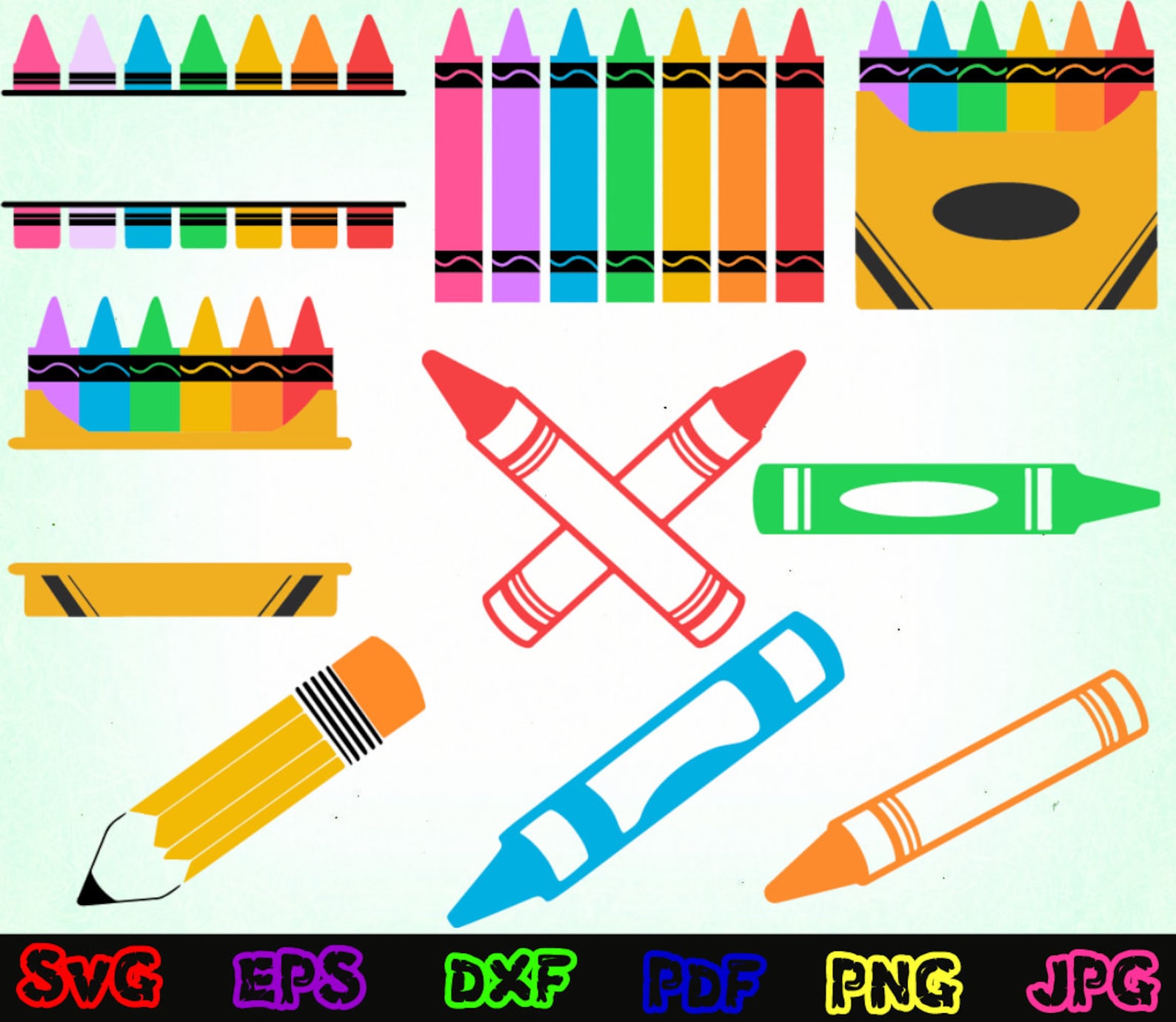 9 Crayon Svg - Crayon Cut File - Crayon Clipart - Crayon Design Svg ...