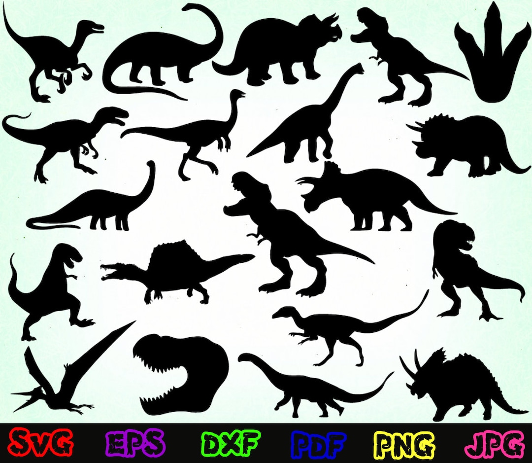 20 Dinosaur Svg - Dinosaur Silhouette - Dinosaur Clipart - Dinosaur Cut ...