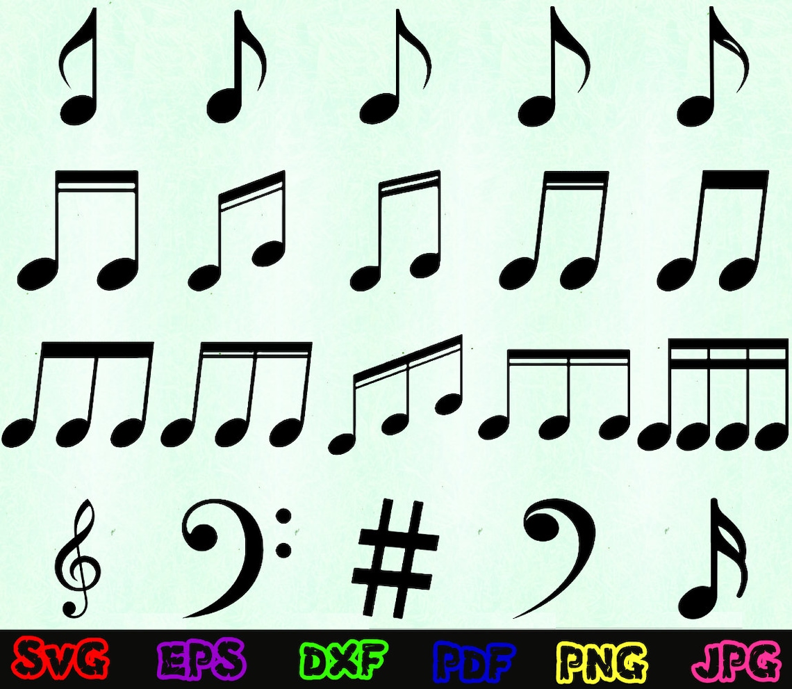 Musical Notes Svg Music Svg Music Keys Svg Guitar Svg - Etsy