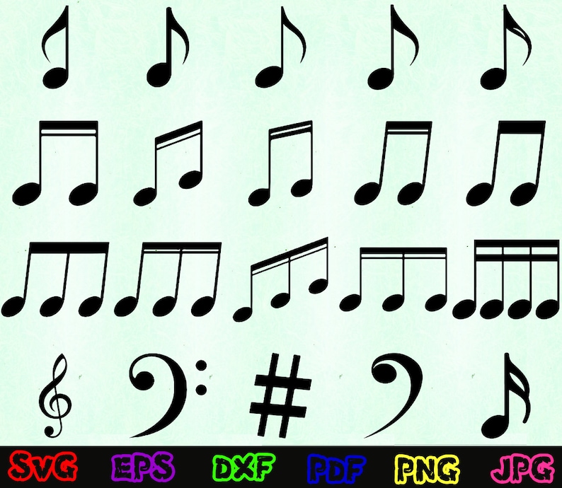 Musical Notes Svg Music Svg Music Keys Svg Guitar Svg - Etsy