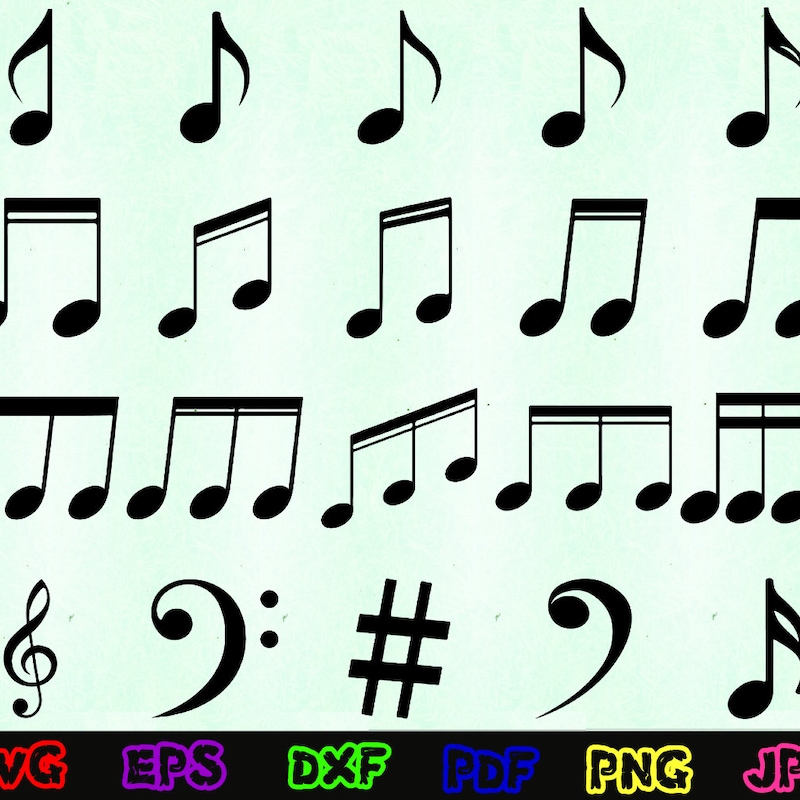 Musical Notes Svg - Etsy