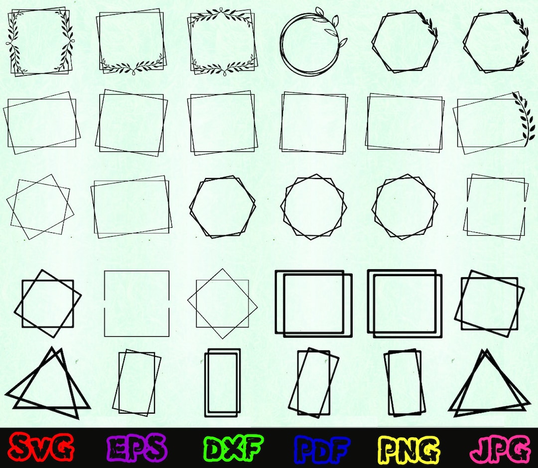 Double Frame SVG - Frame SVG - Square SVG - Rectangle Svg - Circle Svg ...