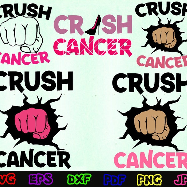Crush Cancer Svg - Etsy
