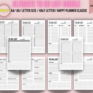 Printable to Do List - to Do List Pages - Daily to Do List - Shopping ...