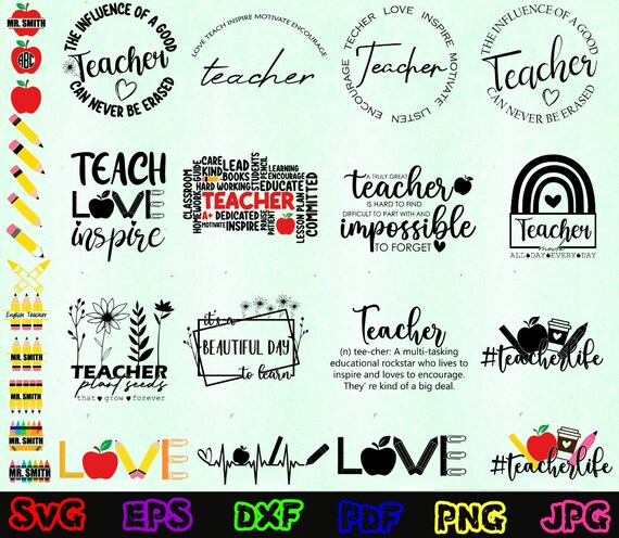 Teacher SVG Teacher Life SVG Teacher Cut Files Teacher - Etsy