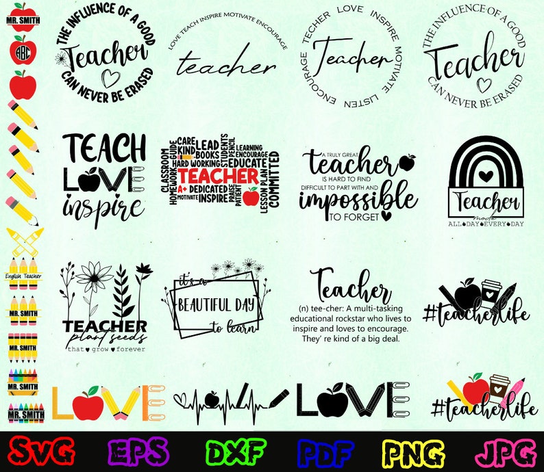 Teacher SVG Teacher Life SVG Teacher Cut Files Teacher - Etsy