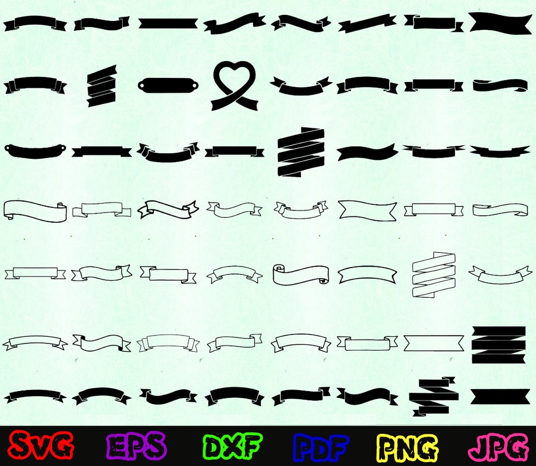 30 Banner Svg - Ribbon Svg - Label Svg - Banner Cut File - Banner ...