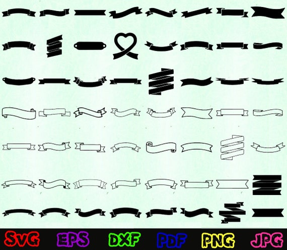 30 Banner Svg Ribbon Svg Label Svg Banner Cut File | Etsy