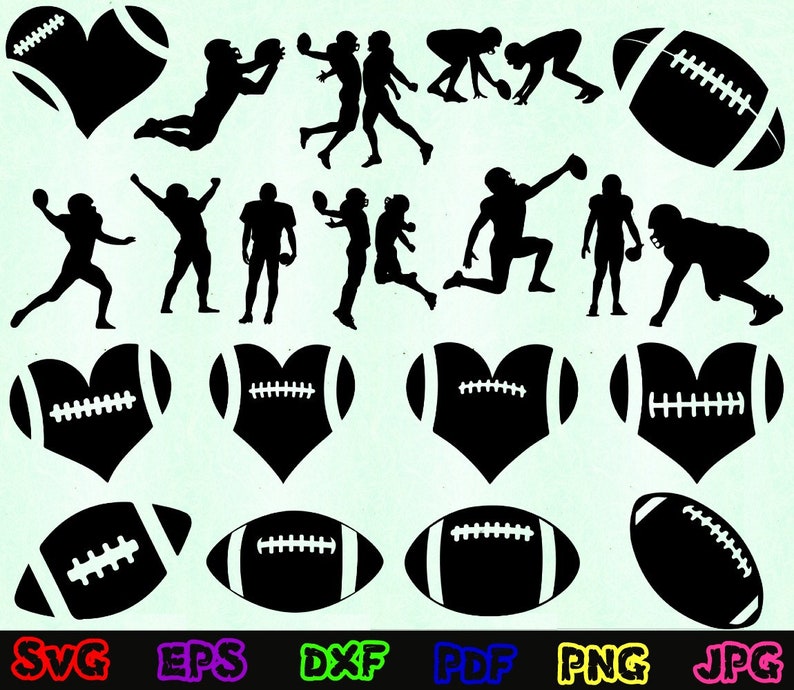 Football Svg Football Silhouette Football Cut Files - Etsy